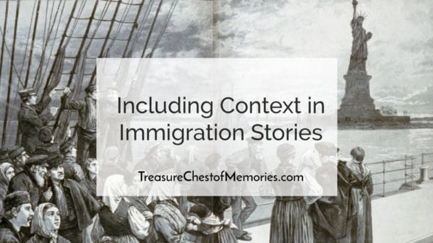Including context in Immigration Stories - Treasure Chest of Memories